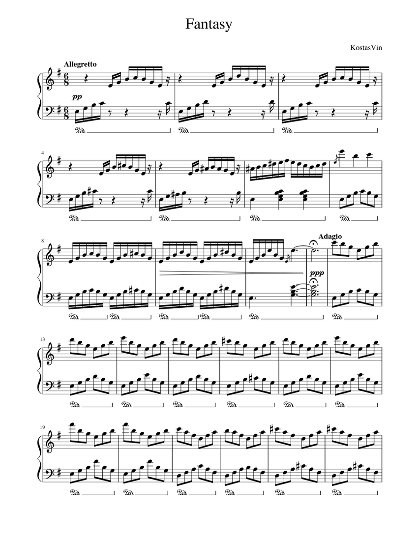 Fantasy Sheet music for Piano (Solo) | Musescore.com