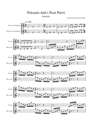Volcanic Ash – Chris Evan Hass for Sax Quartet Sheet Music with Chords ...