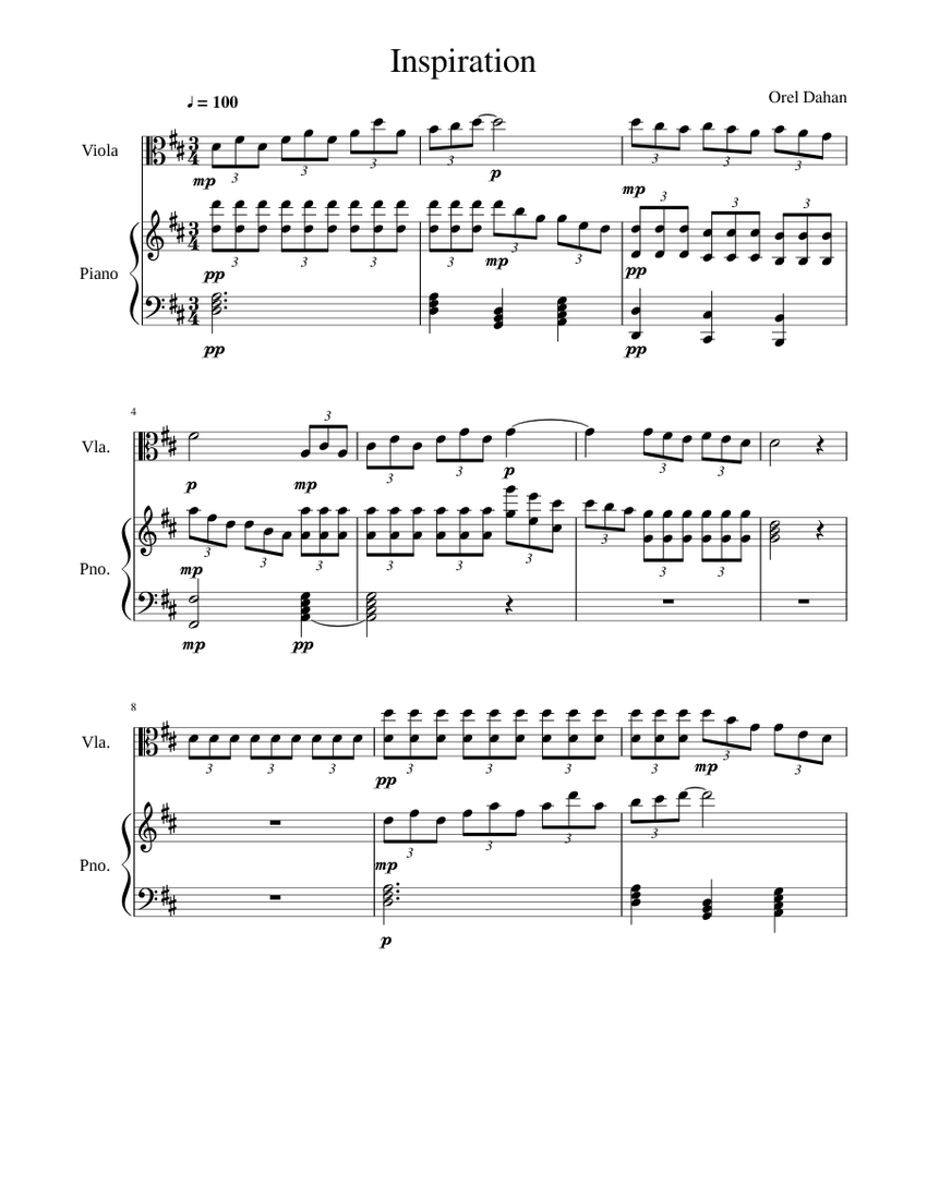 Inspiration Sheet music for Piano, Viola (Solo) | Musescore.com