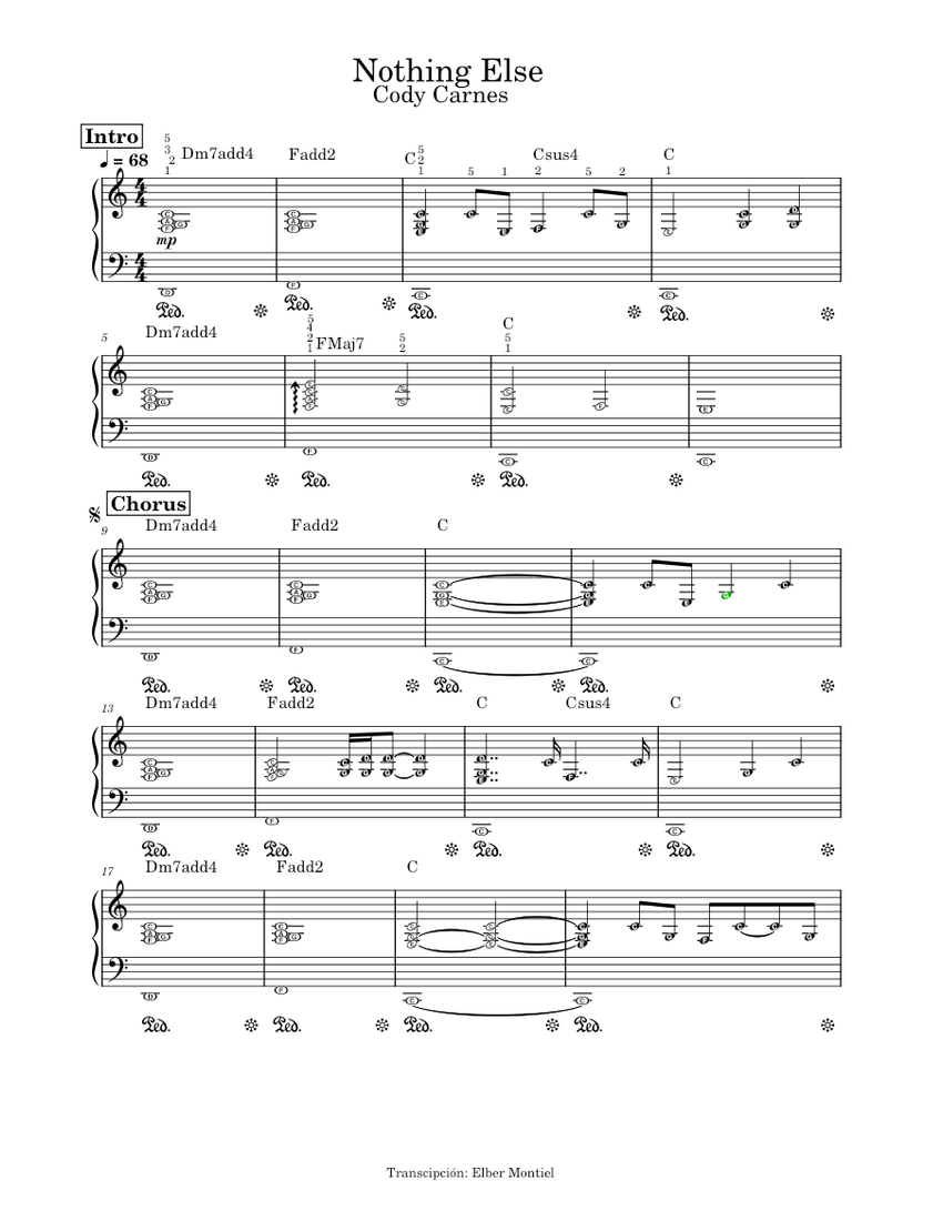 Nothing Else - Cody Carnes Sheet music for Piano (Piano-Voice) | Musescore.com