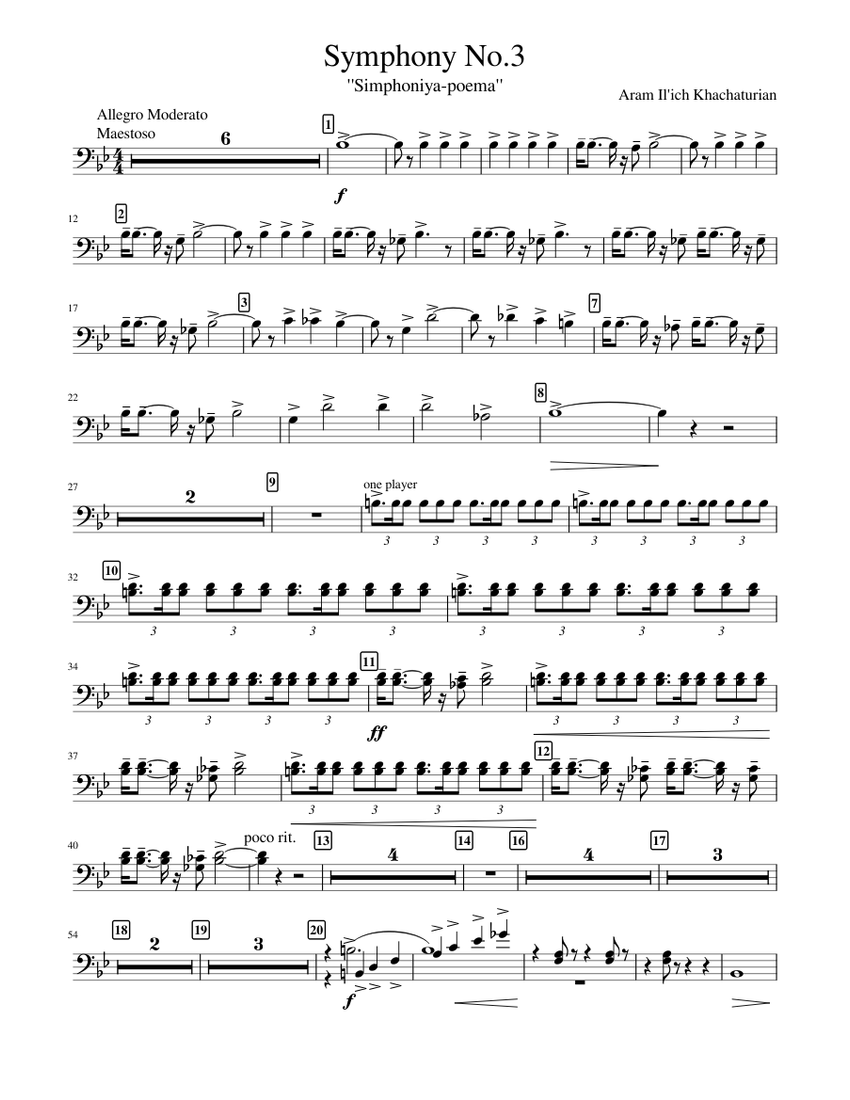 Symphony No.3.改訂版 Sheet music for Euphonium (Solo) | Musescore.com