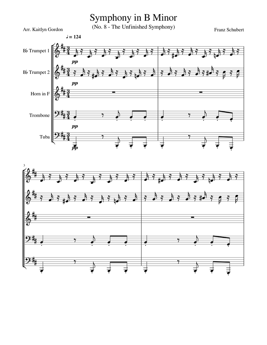 Symphony in B Minor - piano tutorial