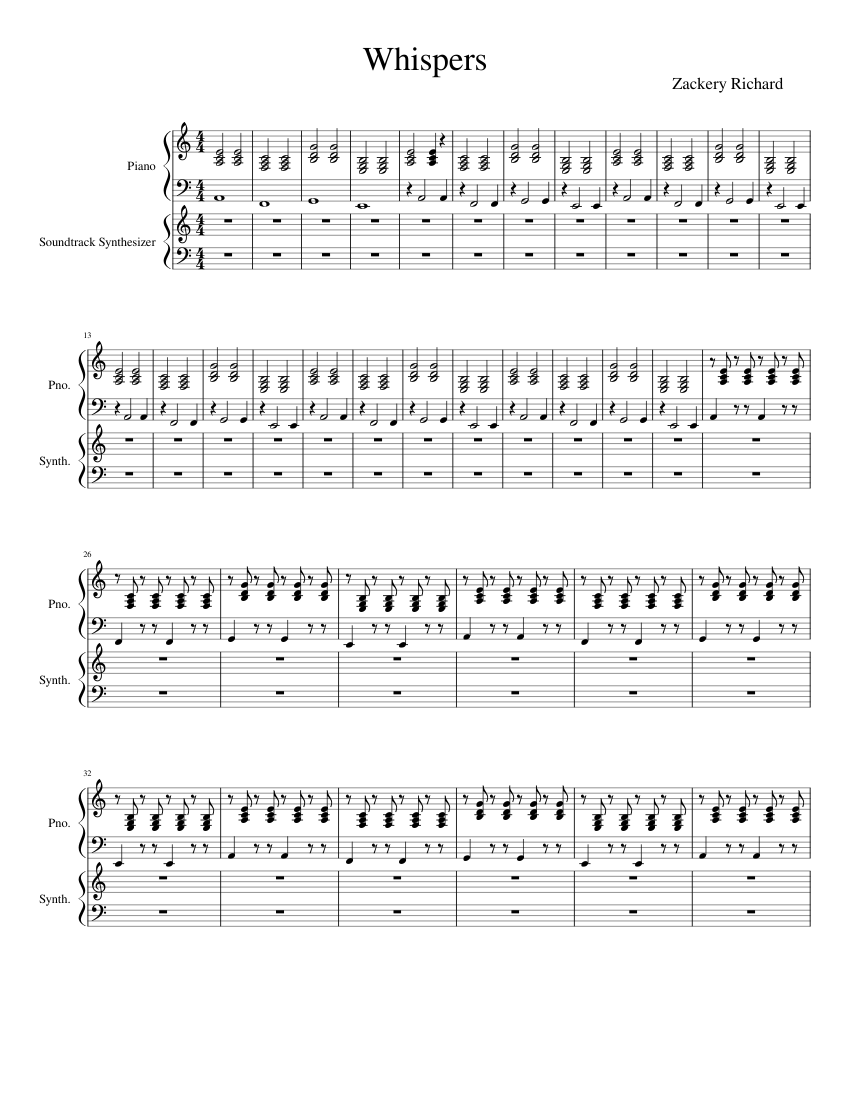 Whispers Sheet Music for Piano (Solo) | MuseScore.com