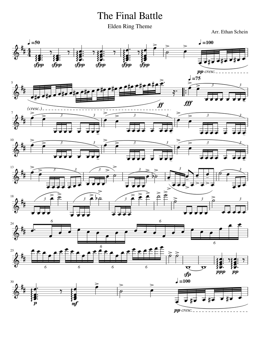 The_Final_Battle Sheet music for Trumpet in b-flat (Solo) | Musescore.com