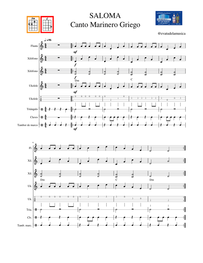 SALOMA, old ancient greek song – Anonymus Saloma, Grecia Sheet music ...