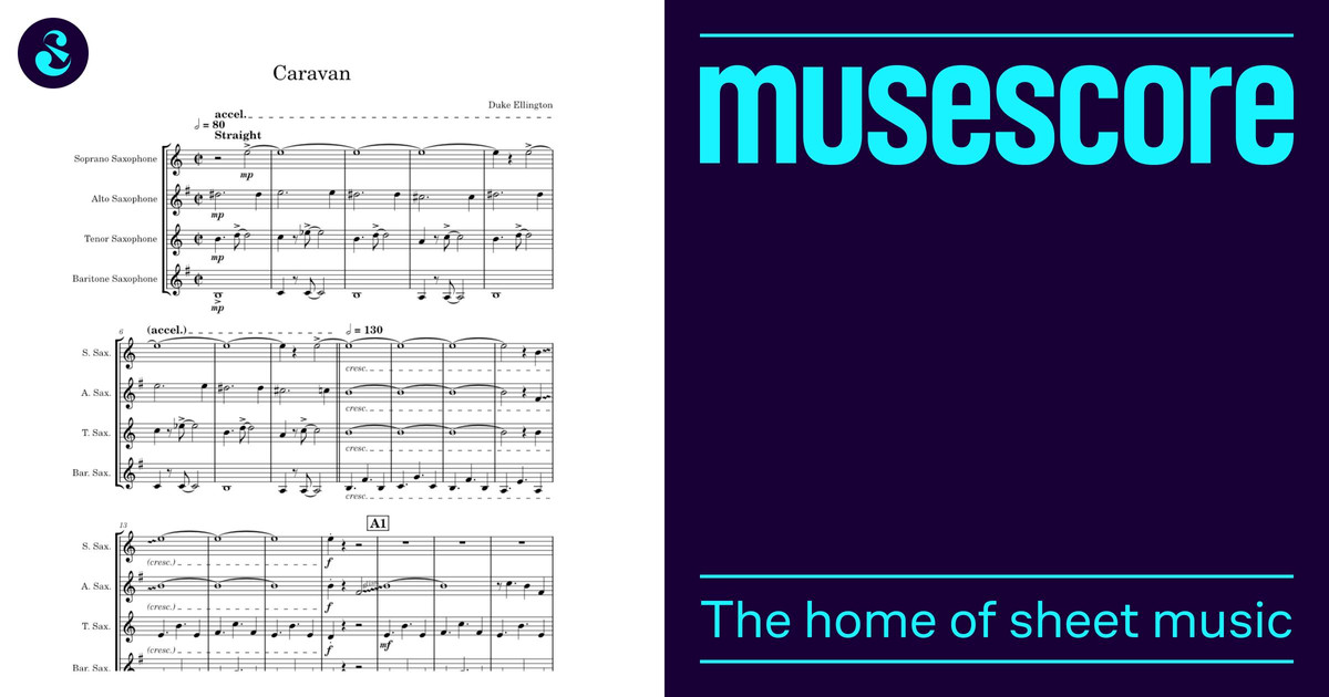 Caravan Sheet Music for Saxophone alto, Saxophone tenor, Saxophone ...