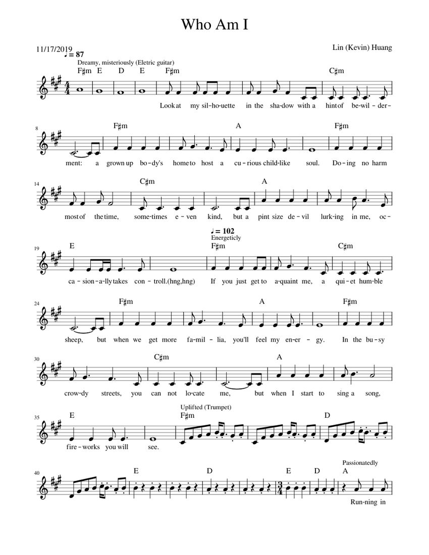 Who_Am_I Sheet music for Piano (Solo) Easy | Musescore.com