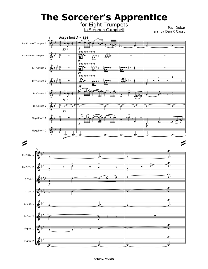The Sorcerer's Apprentice – Paul Dukas The Sorcerer's Apprentice- Paul Dukas, arr. by Dan R ...