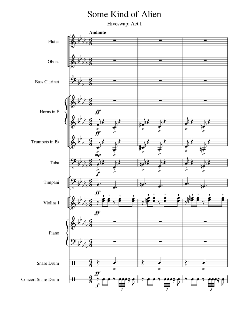 Some Kind of Alien Sheet music for Piano, Tuba, Flute, Oboe & more ...