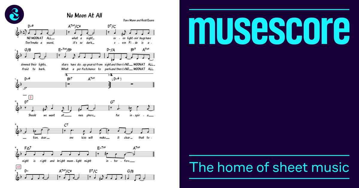 No Moon At All (Lead sheet with lyrics ) Sheet Music with Chords for ...