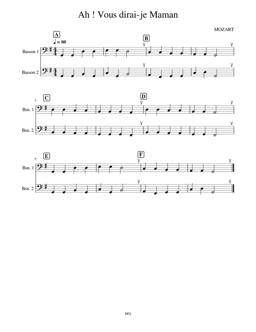 Ah Vous Dirai-Je Maman – Wolfgang Amadeus Mozart Ah ! Vous dirai-je ...