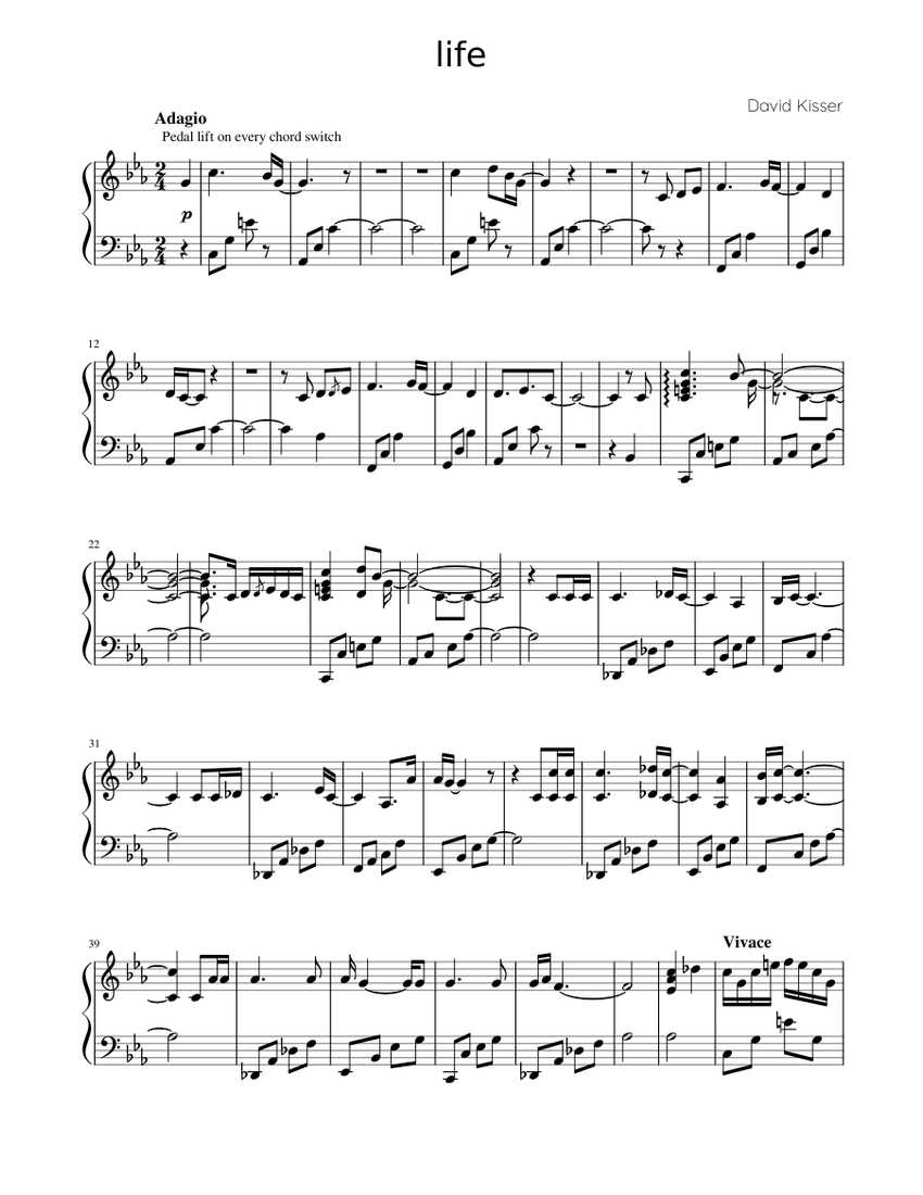 life Sheet music for Piano (Solo) | Musescore.com