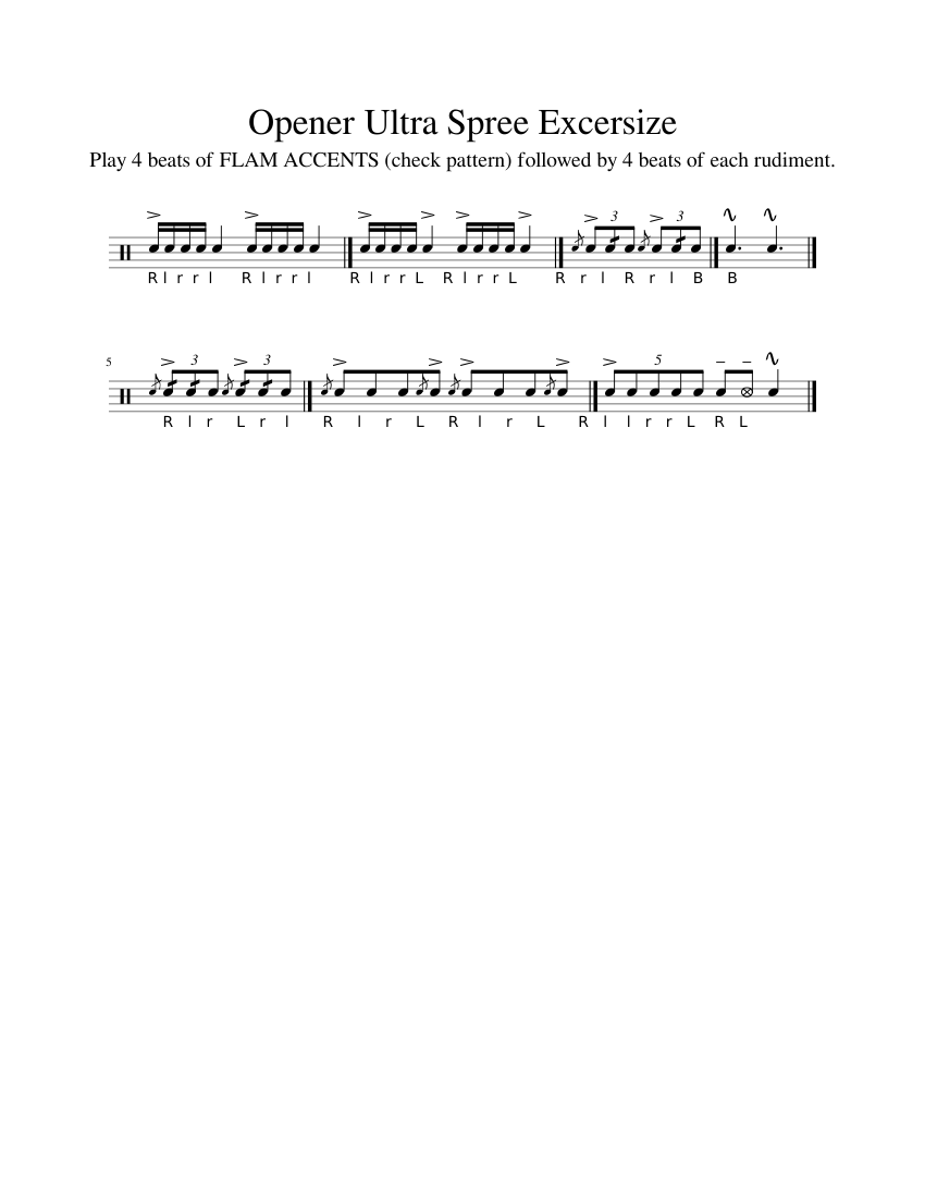 Opener_Ultra_Spree_Excersize. Sheet music for Snare drum (Solo ...