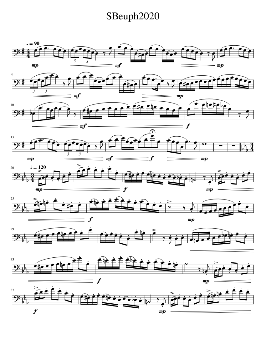 Euphonium GMEA all state band audition Sheet Music for Baritone horn ...