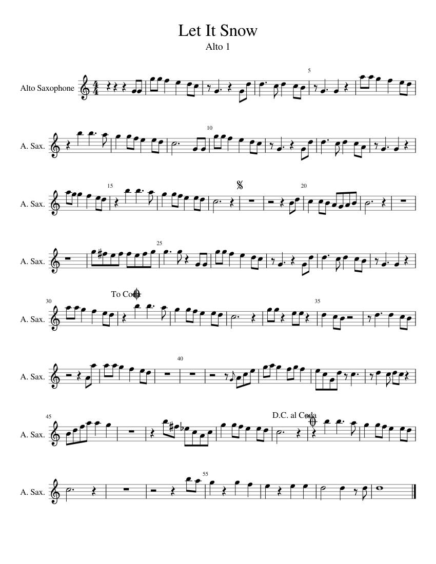Let It Snow(Alto 1) Sheet Music for Flute, Saxophone alto (Woodwind ...