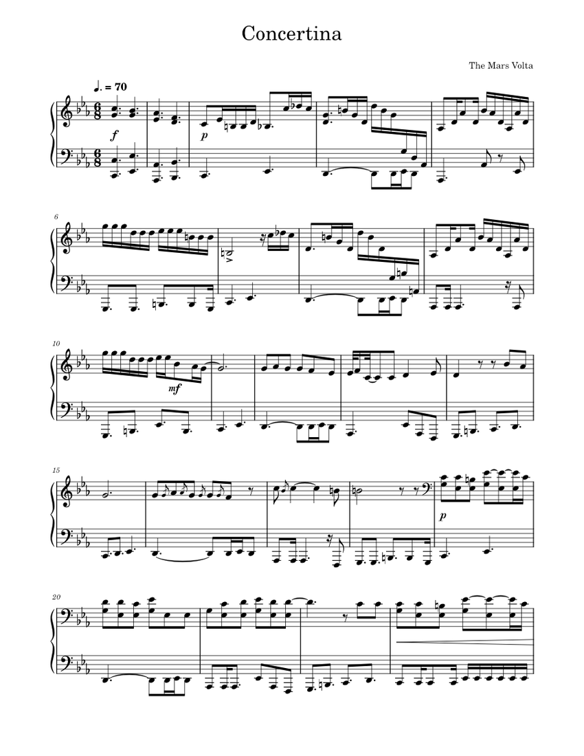 Concertina Sheet music for Piano (Solo) | Musescore.com