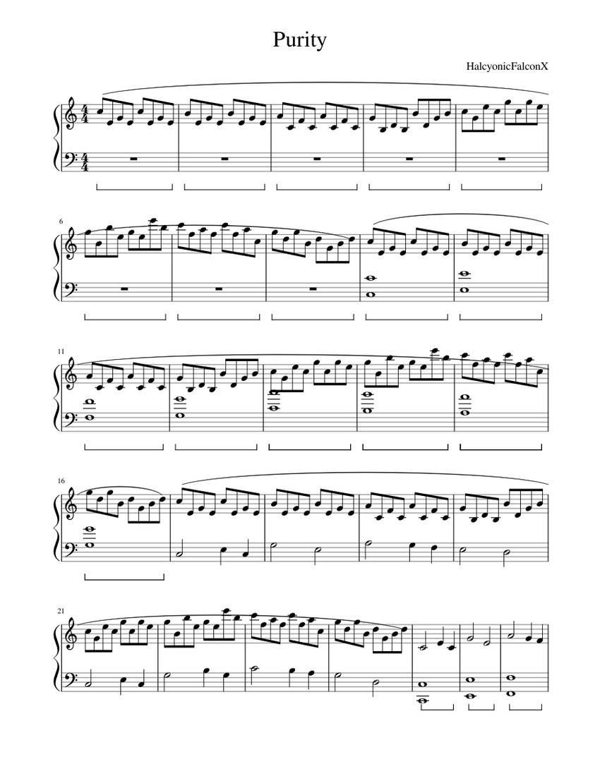 Purity Sheet music for Piano (Solo) Easy | Musescore.com