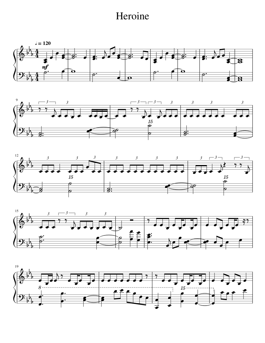 Heroine - ONEUS (원어스), THEBOYZ (RTK, Sunmi) Sheet music for Piano (Solo ...