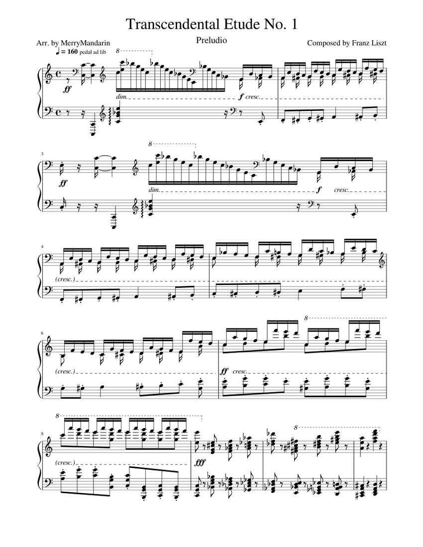 Transcendental Etude No. 1: Preludio – Franz Liszt - piano tutorial