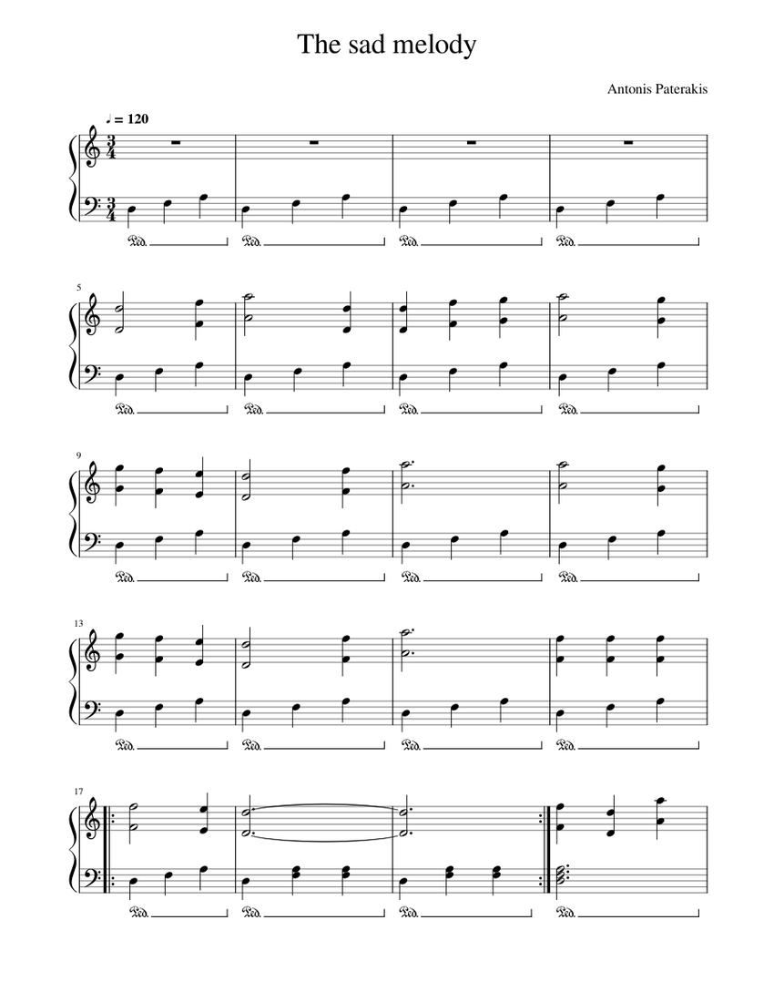 The sad melody Sheet music for Piano (Solo) Easy | Musescore.com