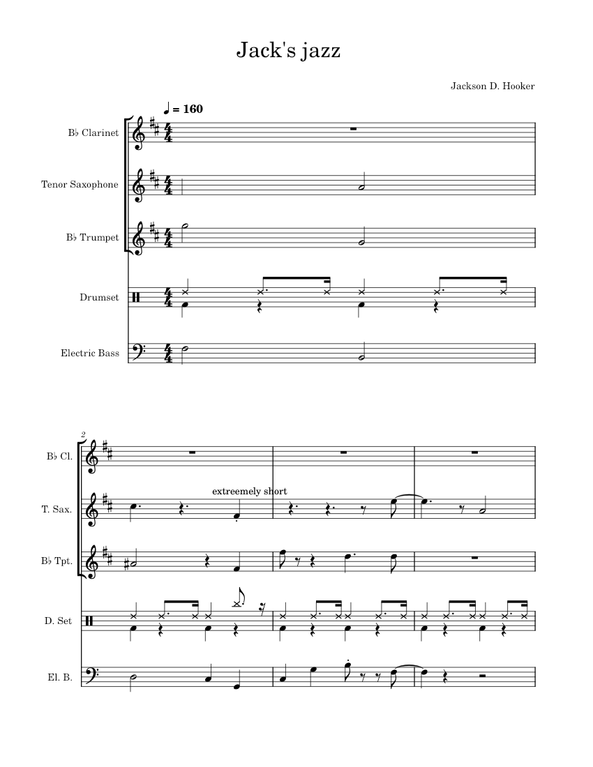 Jax jazz draft three - Jackson Hooker Sheet music for Clarinet in b ...