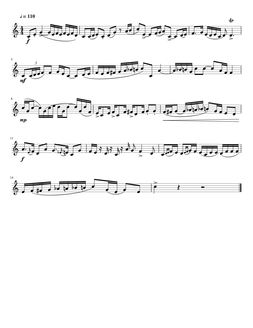 District 8 High School Audition Etude Rotation C French Horn Sheet ...