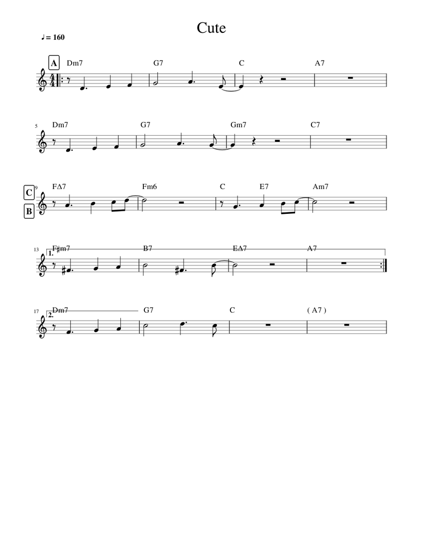 Cute Sheet Music with Chords for Piano (Solo) easy | MuseScore.com