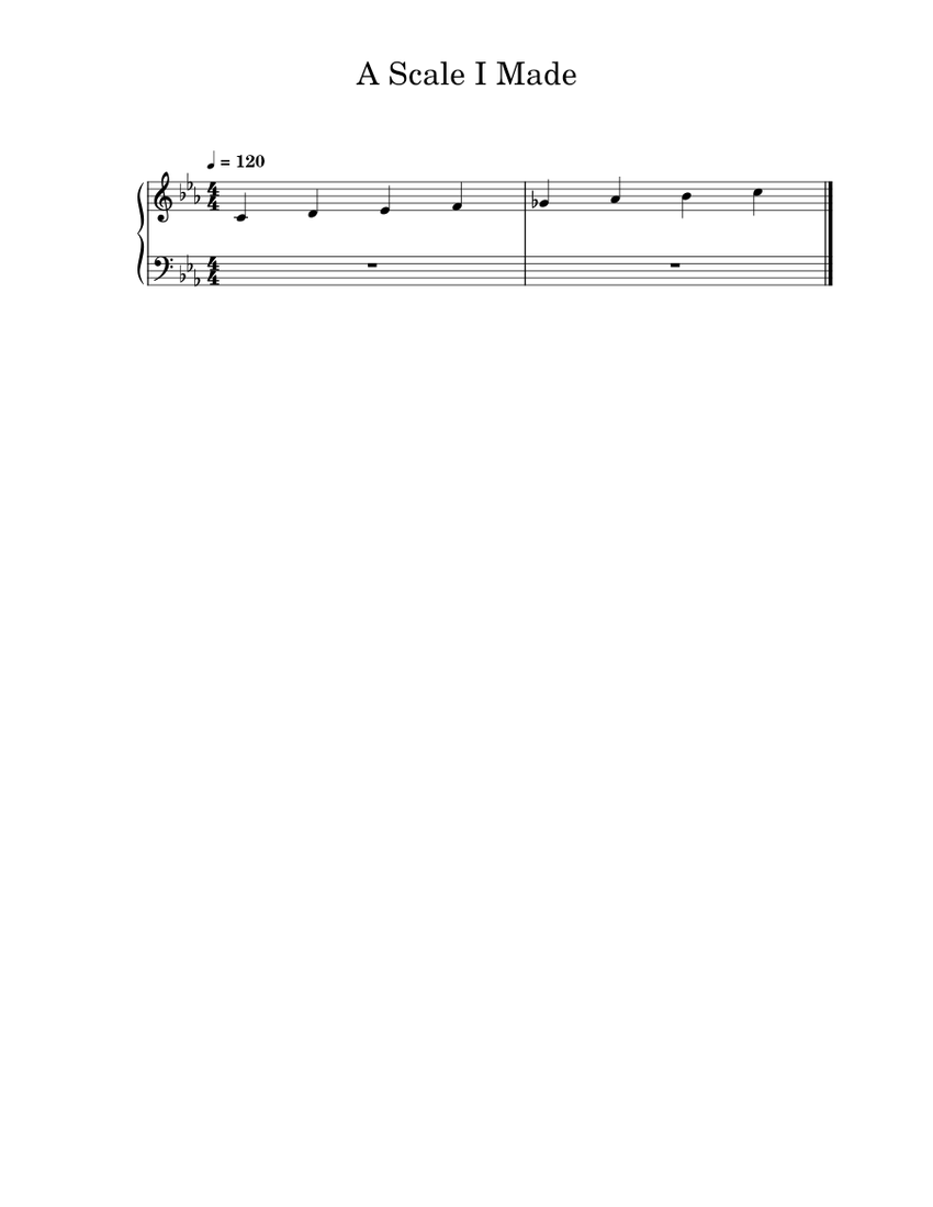 A Scale I Made Sheet Music for Piano (Solo) Easy | MuseScore.com