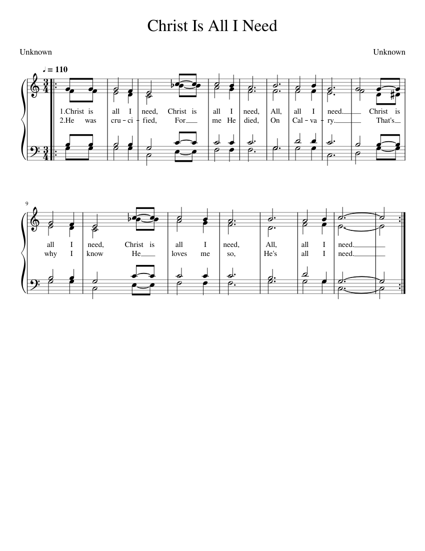 131 Christ Is All I Need Sheet music for Piano (Solo) | Musescore.com
