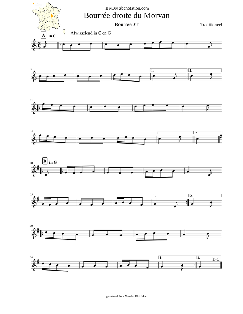 Bourrée droite du Morvan Sheet Music for Flute (Solo) | MuseScore.com