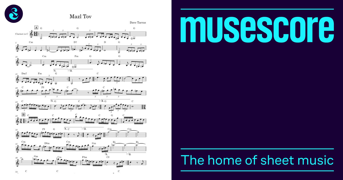 Mazl Tov - Dave Tarras Sheet music for Clarinet other (Solo ...