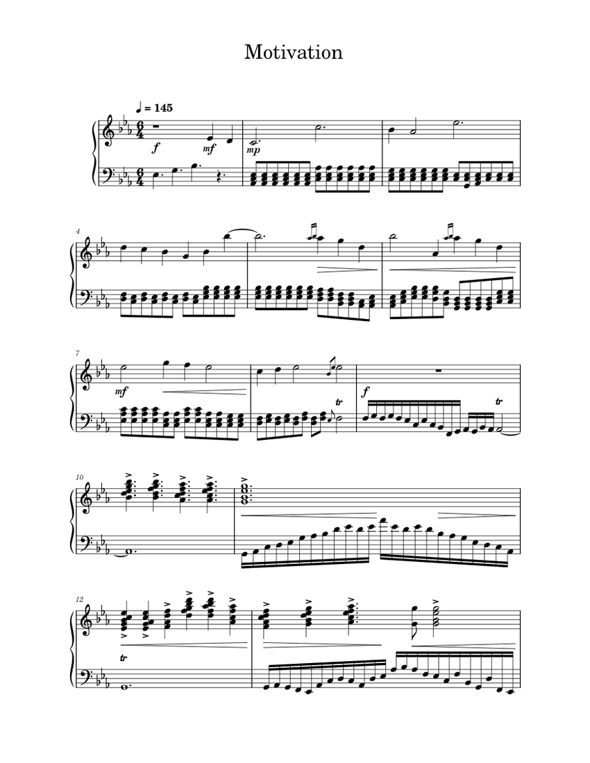 Motivation Sheet music for Piano (Solo) | Musescore.com