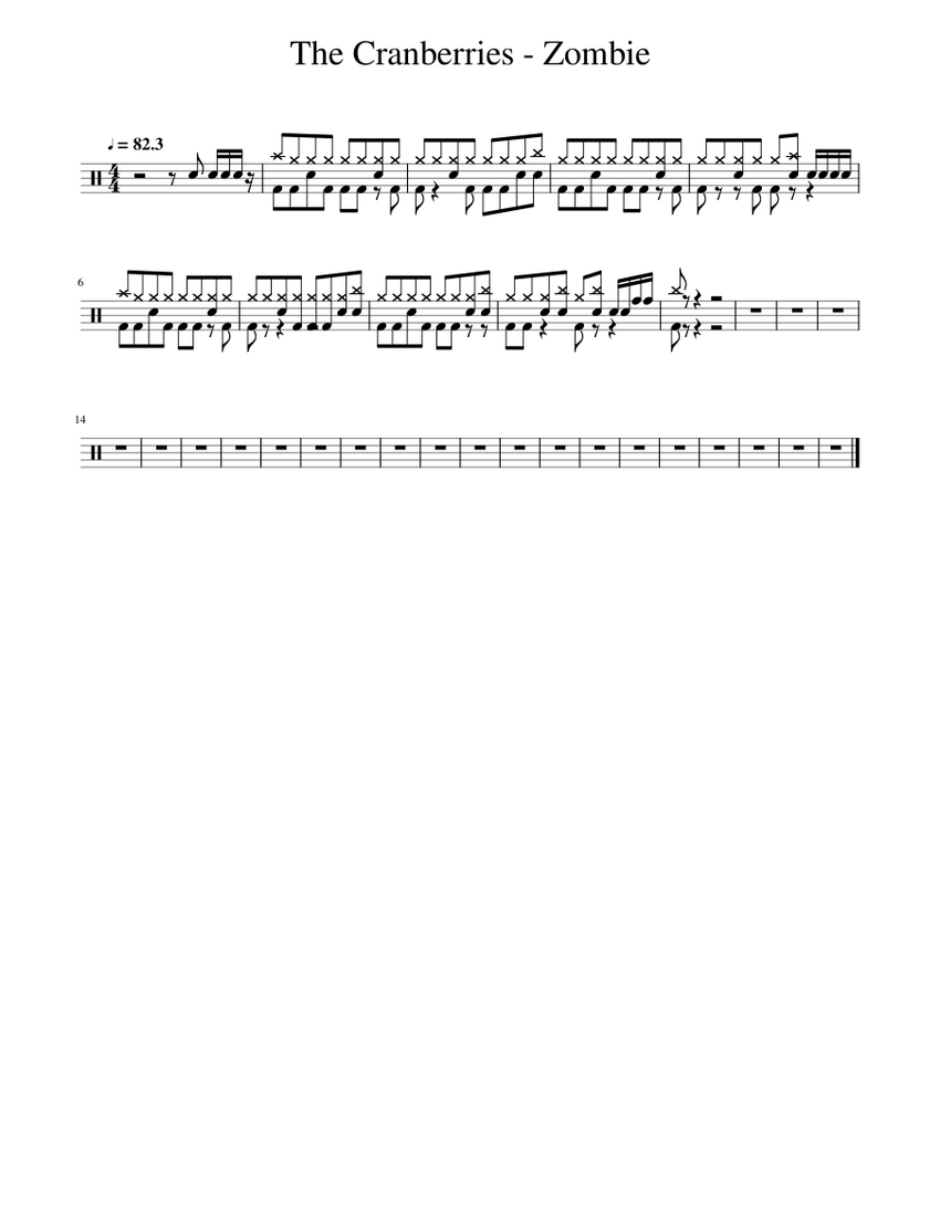 The_Cranberries_-_Zombie Sheet Music for Drum group (Solo) | MuseScore.com