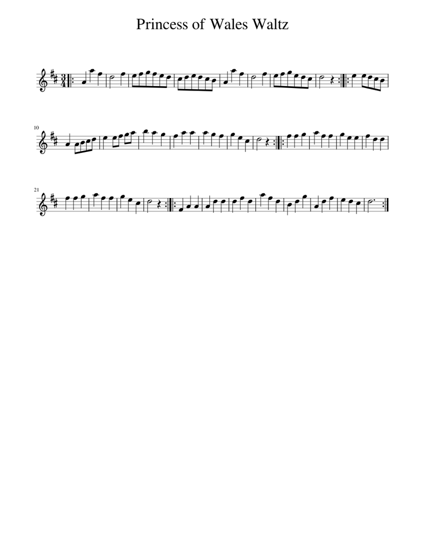 Princess of Wales Waltz % JGi.137 Sheet music for Piano (Solo) Easy ...