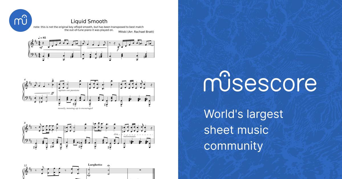 Liquid smooth - Mitski Sheet Music for Piano (Solo) | MuseScore.com