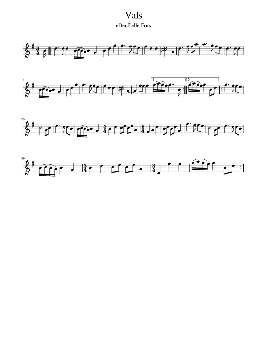 Vals Sheet music for Piano (Solo) | Musescore.com