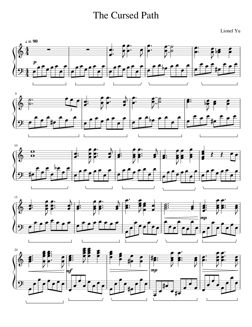 The Cursed path Sheet Music for Piano (Solo) | MuseScore.com