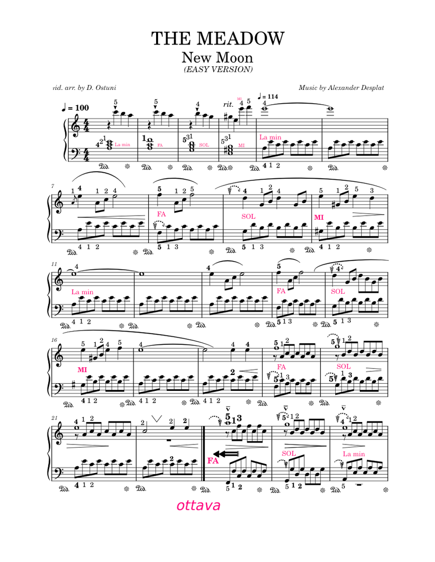 THE MEADOW EASY VERSION Sheet Music for Piano (Solo) | MuseScore.com