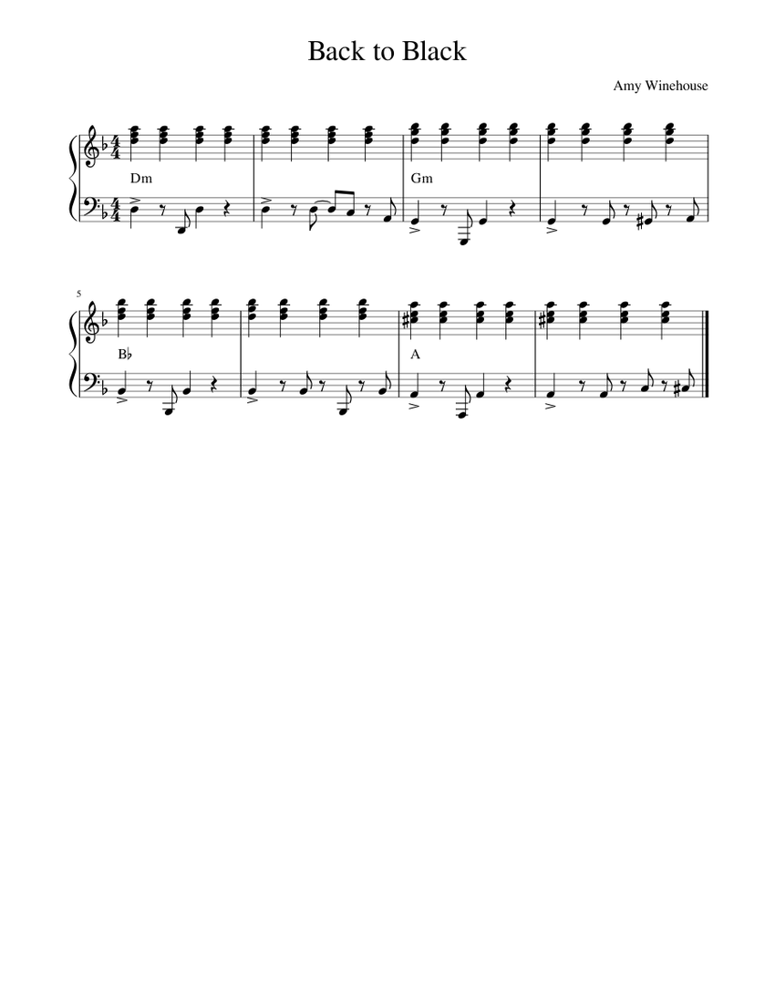 back in black keyboard notes