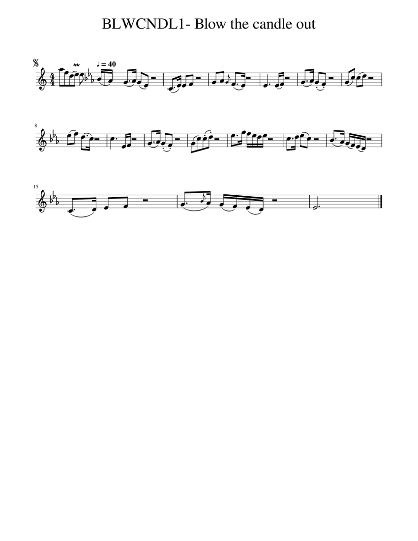 BLWCNDL1- Blow the candle out Sheet music for Piano (Solo) | Musescore.com