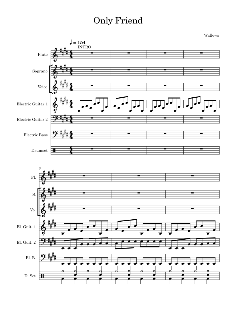 Only friend – Wallows Only Friend Sheet music for Soprano, Vocals ...