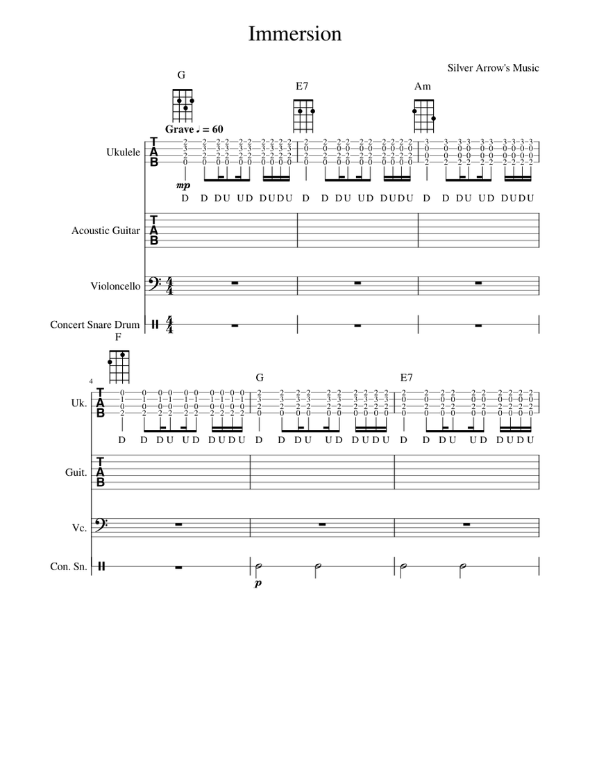 Immersion - Immersion Soundtrack - Vol. 1 Sheet music for Snare drum ...