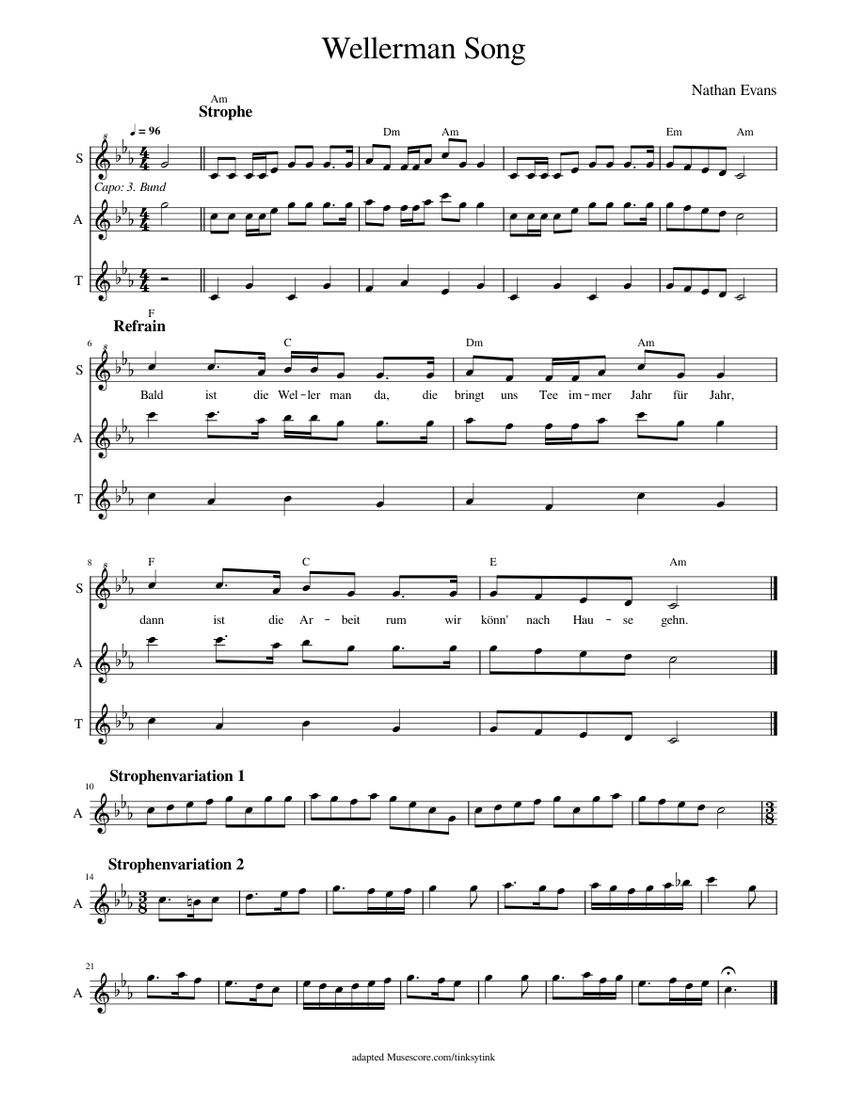Wellerman – Misc Traditional Sheet music for Recorder (Woodwind Trio ...