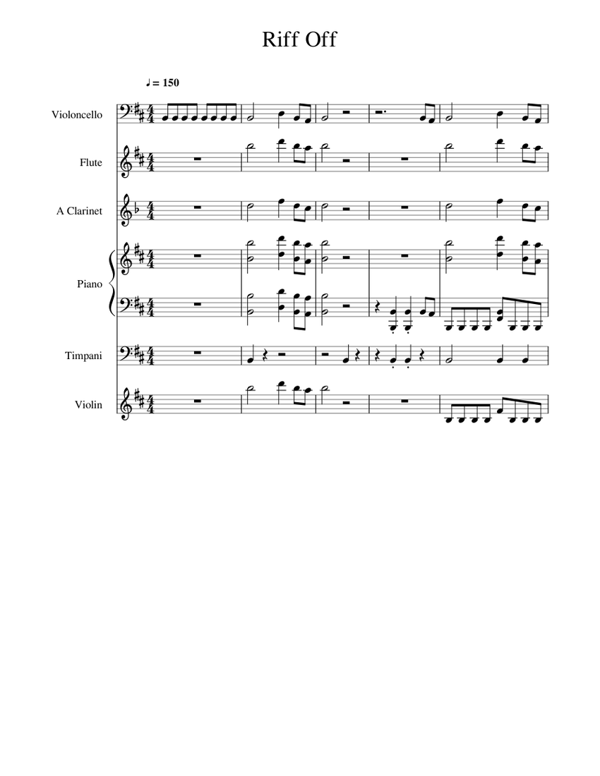 Riff Off Sheet music for Piano, Flute, Timpani, Violin & more ...