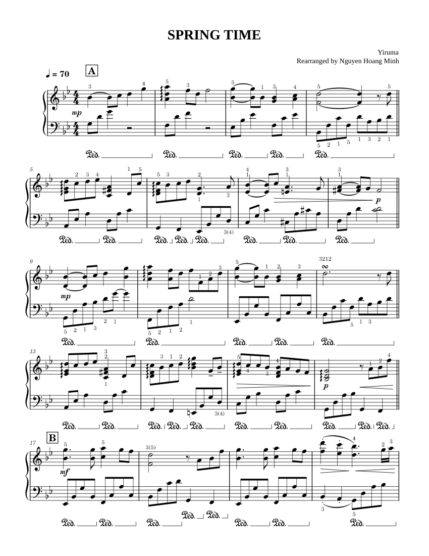 Spring time – Yiruma Sheet music for Piano (Solo) | Musescore.com