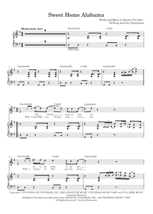 Play Official version of Sweet home alabama Sheet Music by Lynyrd ...