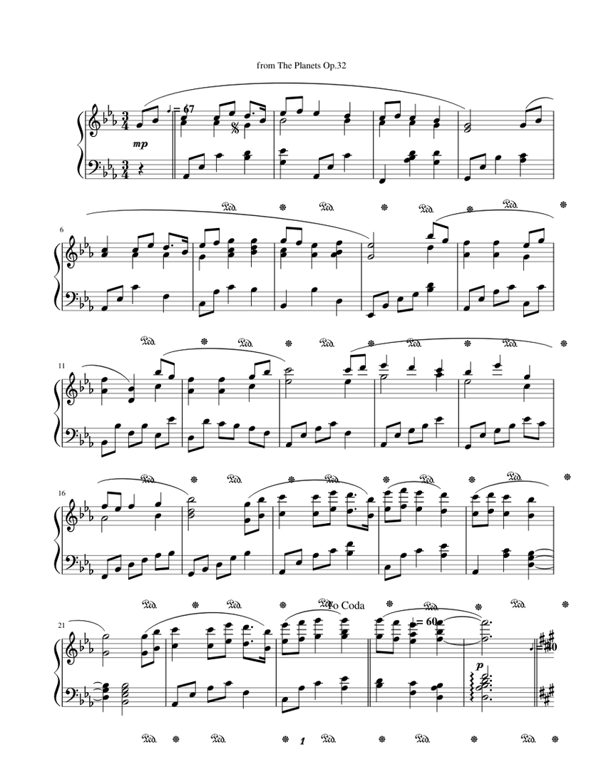 the planets full score