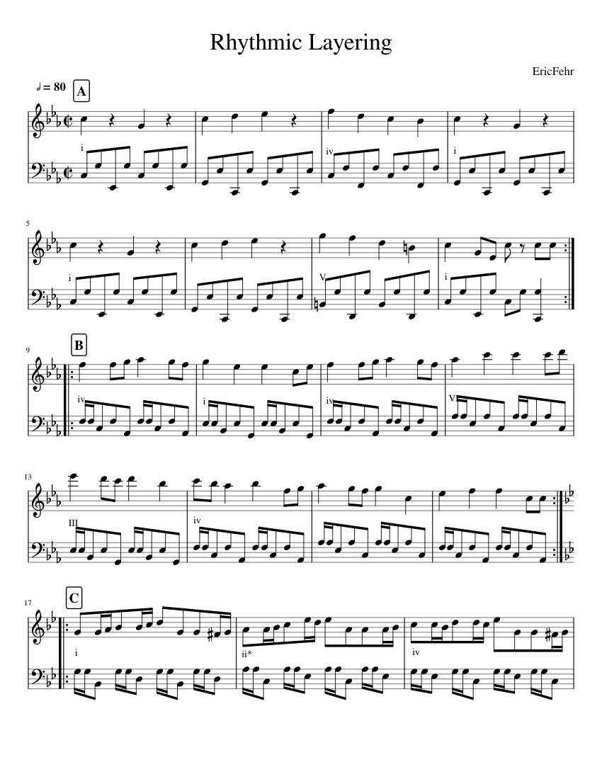 Rhythmic Layering Sheet music for Piano (Solo) | Musescore.com