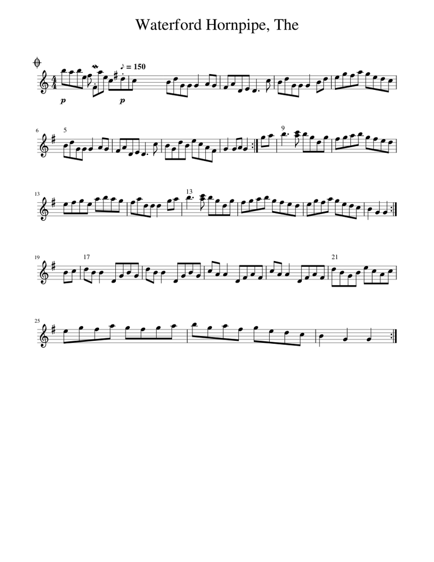 The Waterford Hornpipe Sheet music for Piano (Solo) Easy | Musescore.com