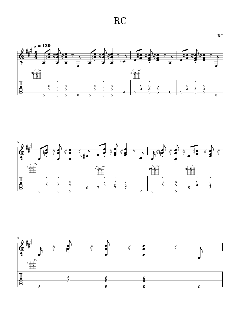 RC Sheet Music for Guitar (Solo) | MuseScore.com